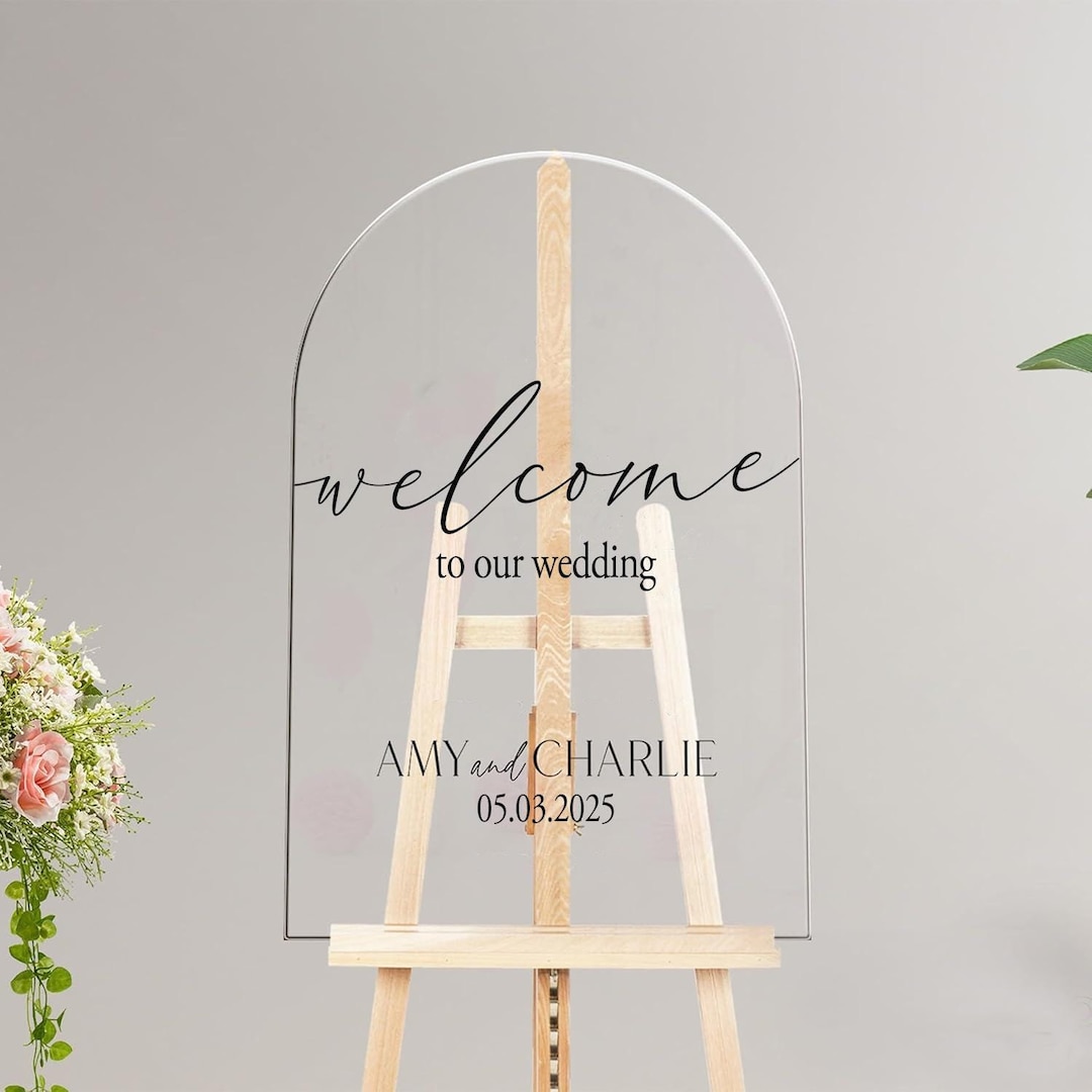 Custom Welcome Wedding Sign in Frosted Acrylic, Handwritten in ...