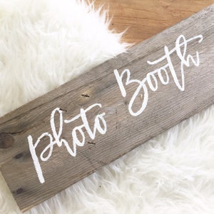 Wooden photo Booth Sing / Custom Calligraphic Old Rustic Wood Sign - Etsy