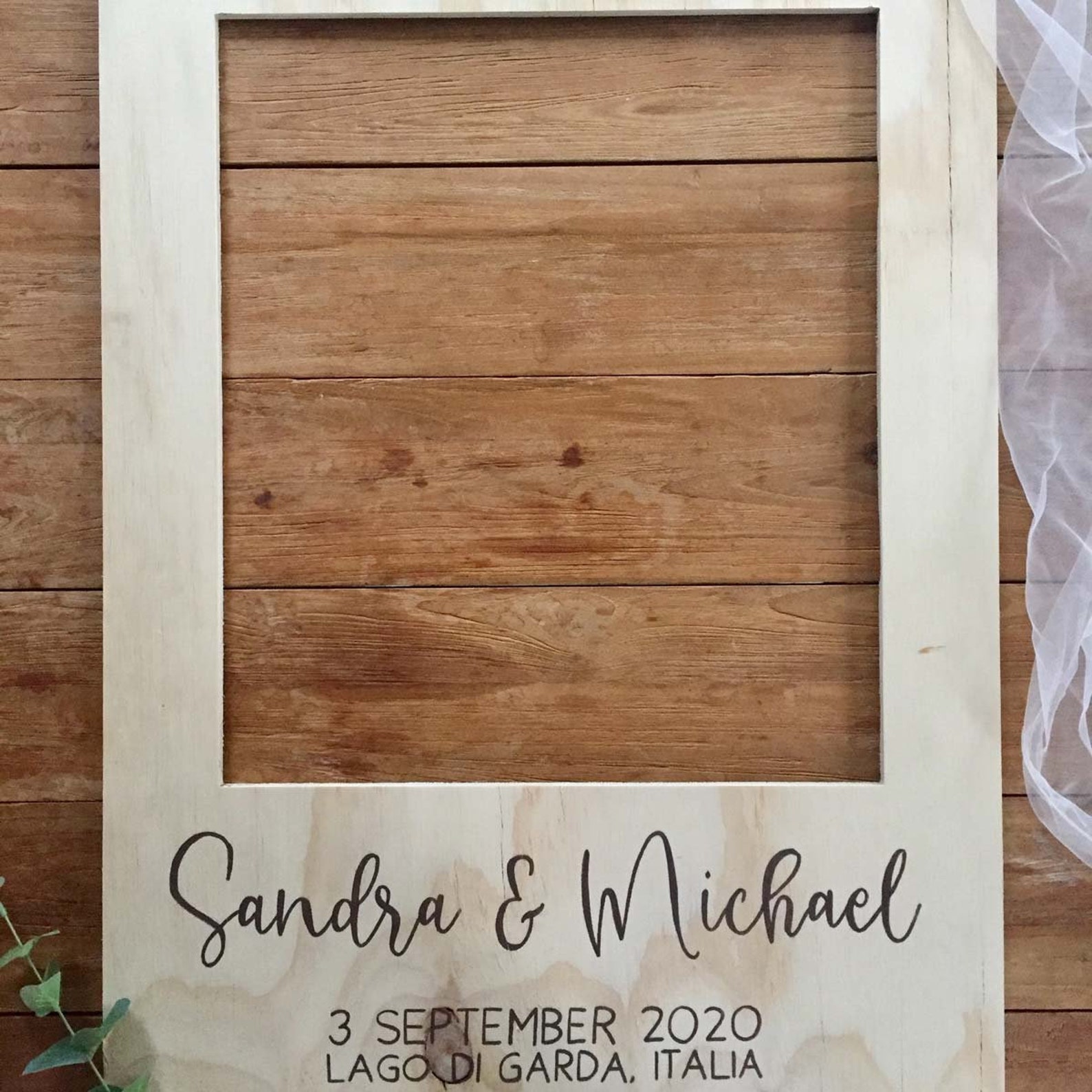 Wooden Polaroid Frame With Personalized Text / Custom Calligraphic ...