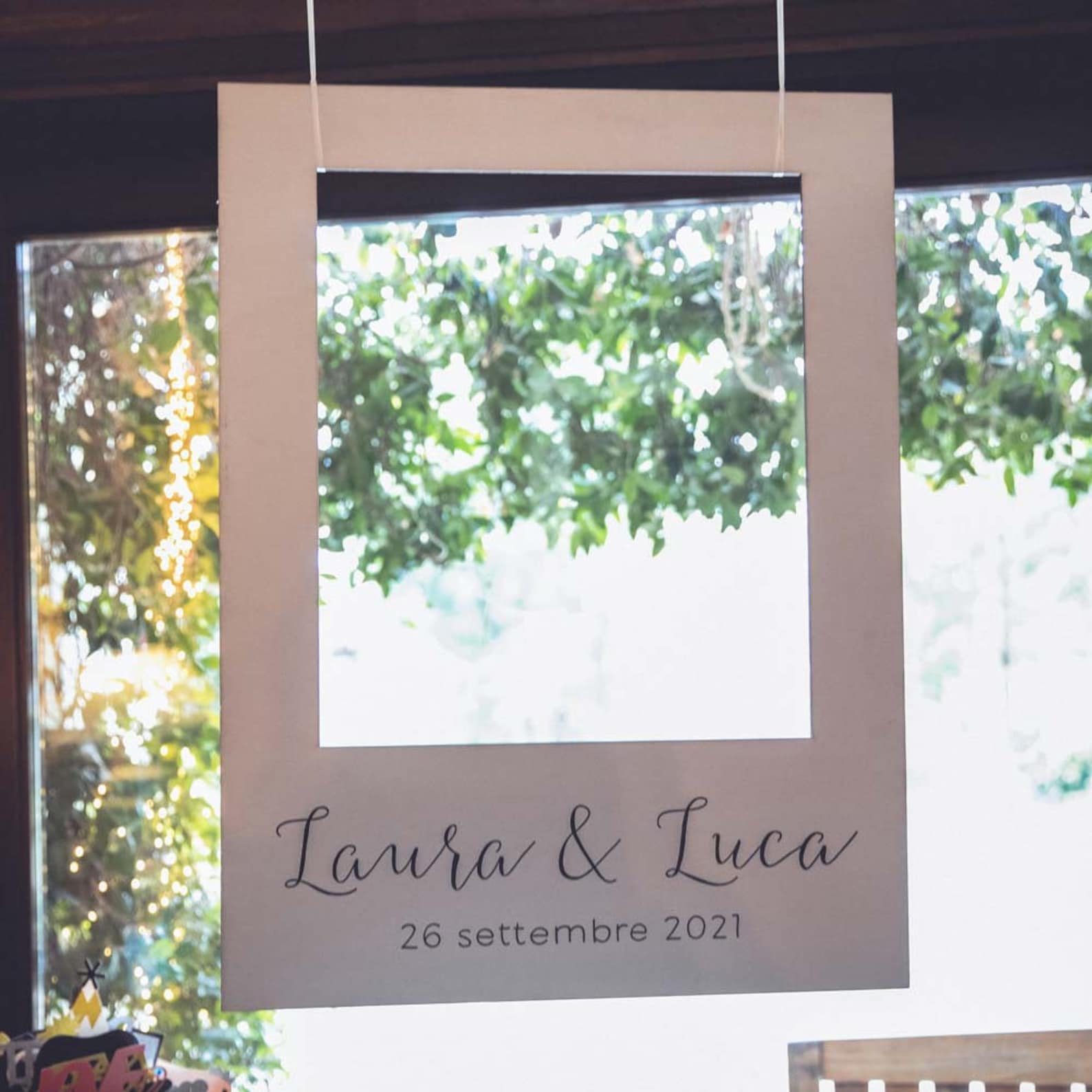 Wooden Polaroid Frame With Personalized Text / Custom Calligraphic ...
