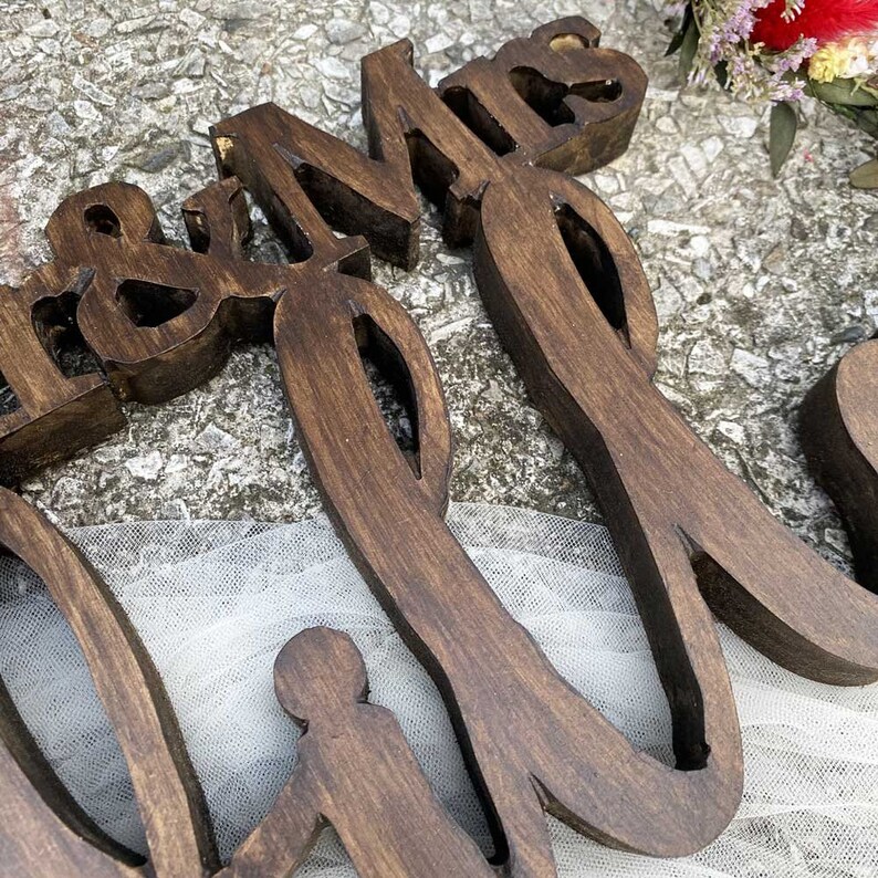 Custom Wooden Script / mr & Mrs Wooden Sign / Hand - Etsy