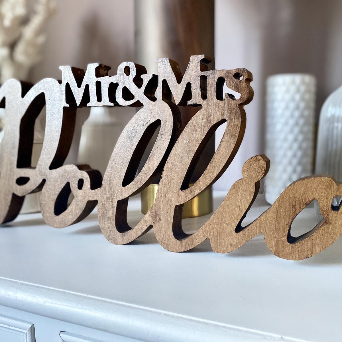 Custom Wooden Script / mr & Mrs Wooden Sign / Hand - Etsy