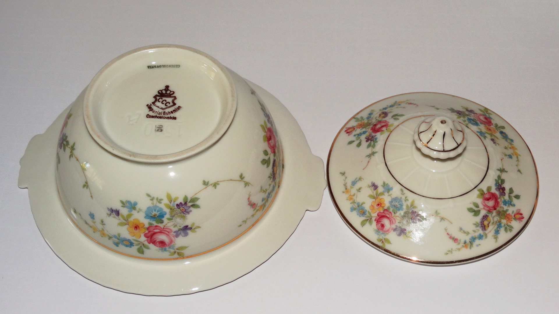 Vintage Imperial Bohemian Floral Pattern Fine China Cream & Sugar ...
