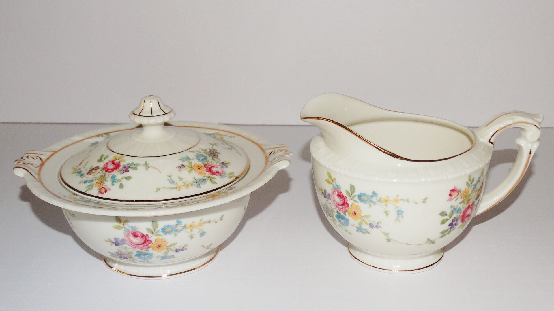 Vintage Imperial Bohemian Floral Pattern Fine China Cream & Sugar ...
