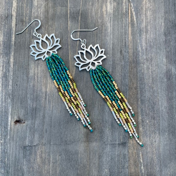 Lotus Earrings - Etsy