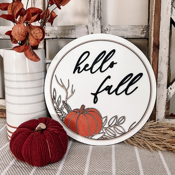 Fall Circle Door Sign - Etsy