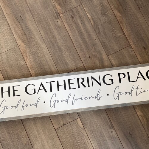 The Gathering Place Sign 8 X 48 Distressed Rustic Wood Extra | Etsy