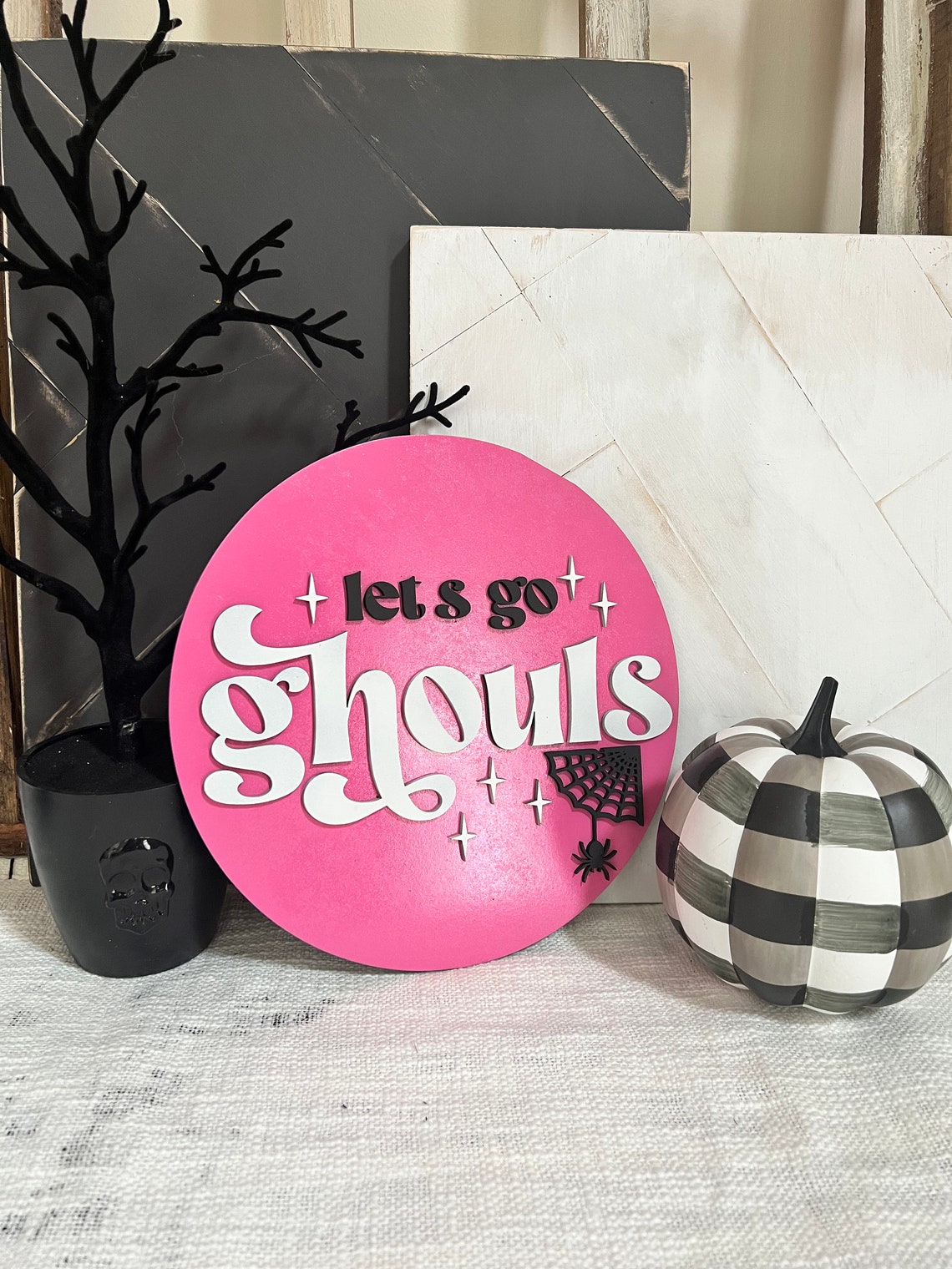 Let's Go Ghouls Round Let's Go Ghouls Sign Kids - Etsy