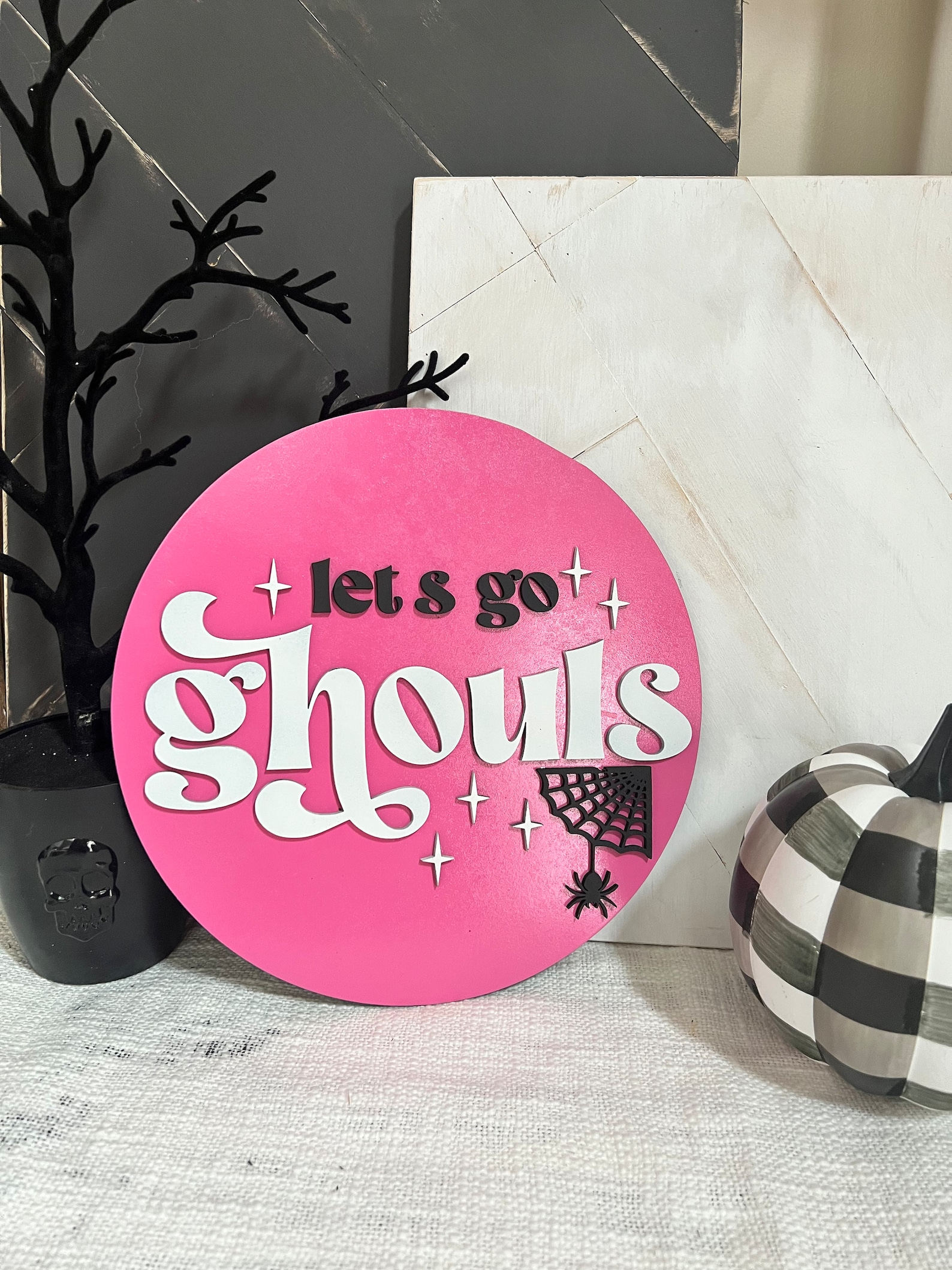 Let's Go Ghouls Round Let's Go Ghouls Sign Kids - Etsy