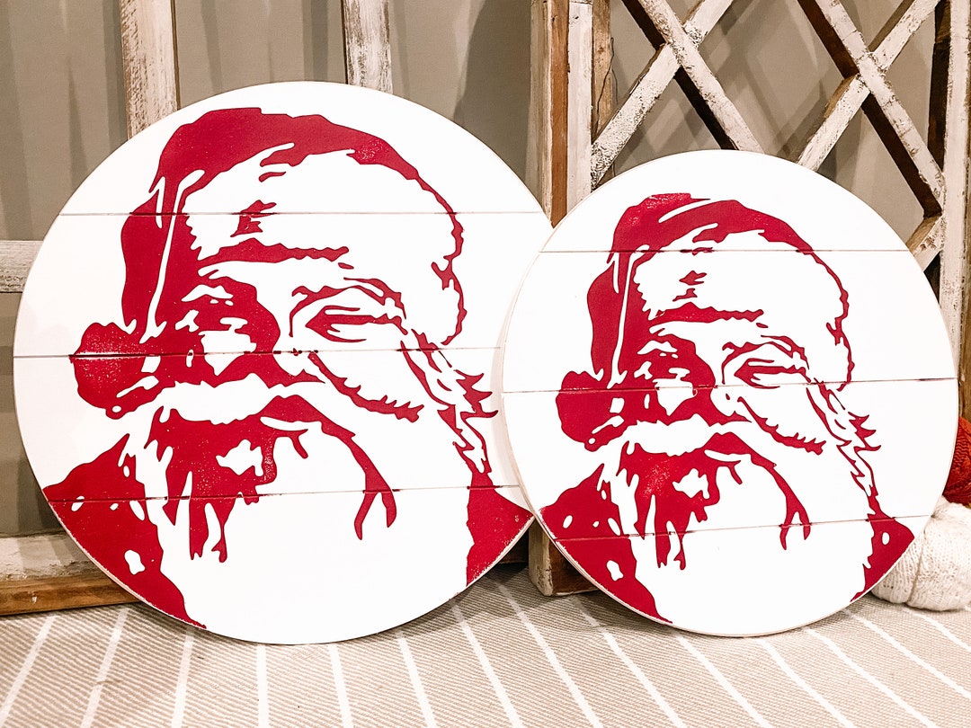Santa Rounds Santa Face Rounds Vintage Santa Santa Face - Etsy