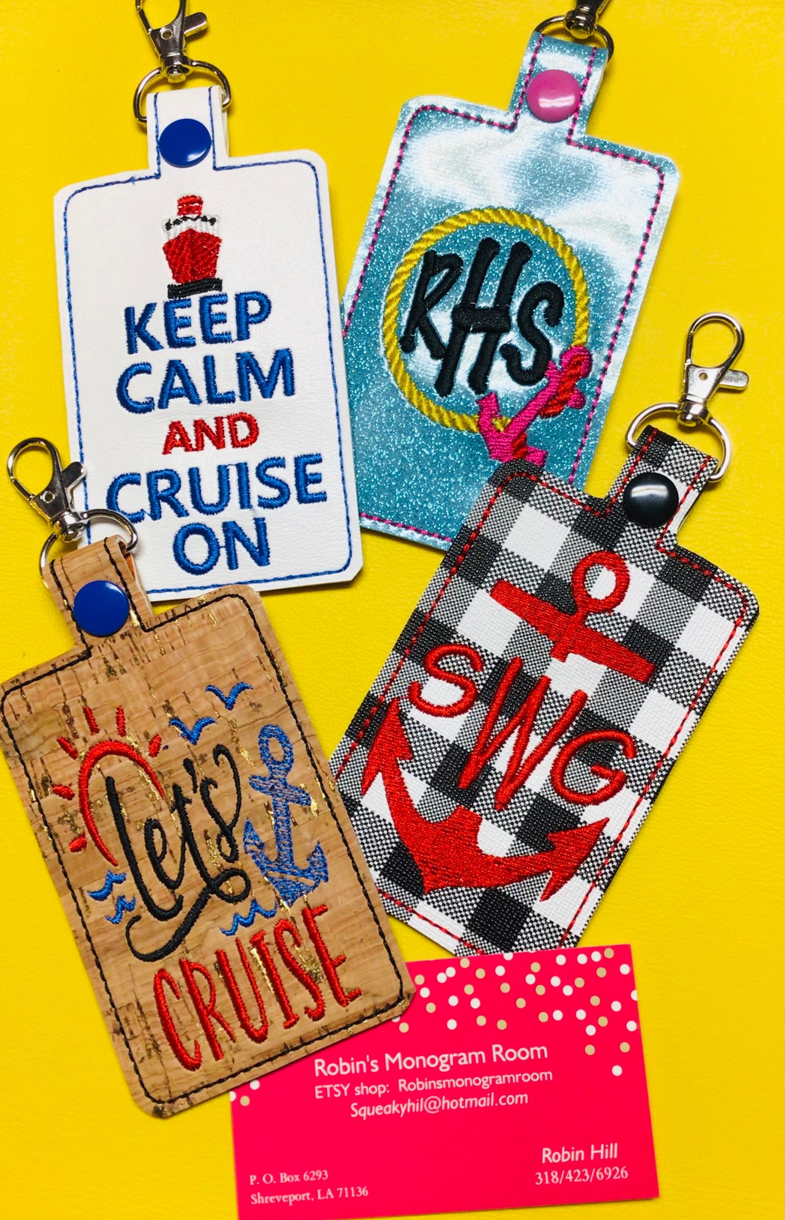 Personalized Embroidered Cruise, Vacation, Boat ID Badge Holder Lanyard ...