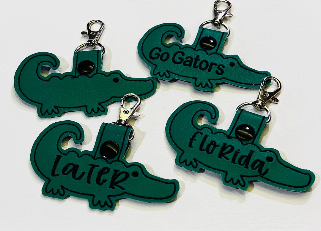 Embroidered Alligator, Florida Gator, Go Gators Key Fob, Backpack Tag ...