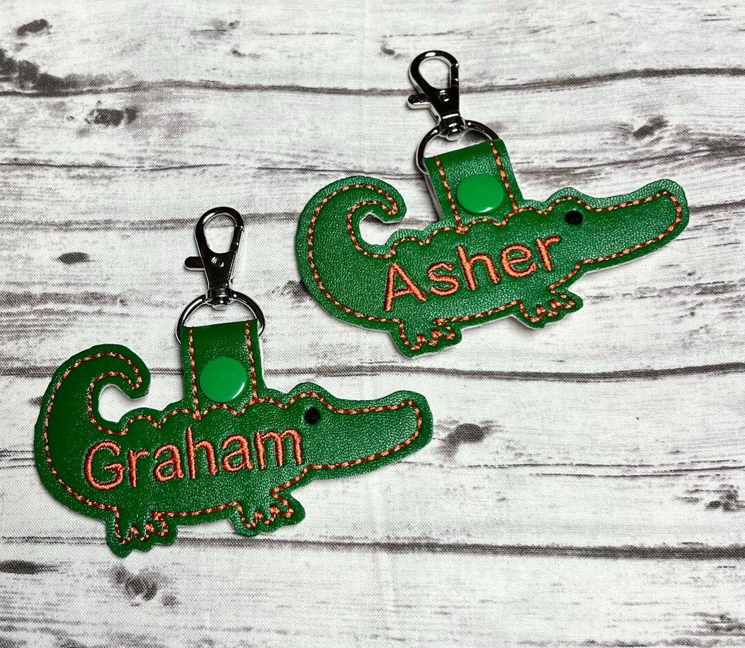 Embroidered Alligator, Florida Gator, Go Gators Key Fob, Backpack Tag ...