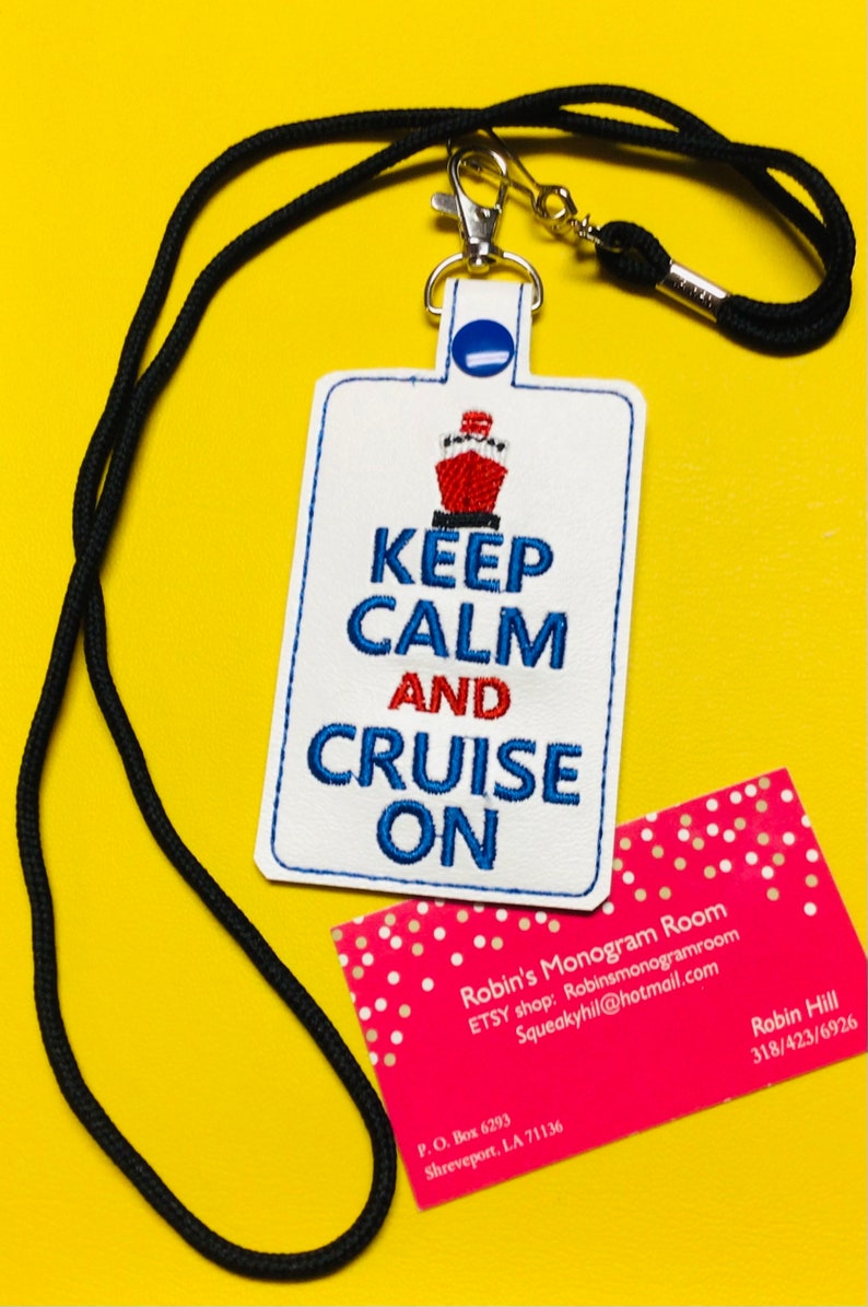 Personalized Embroidered Cruise, Vacation, Boat ID Badge Holder Lanyard ...
