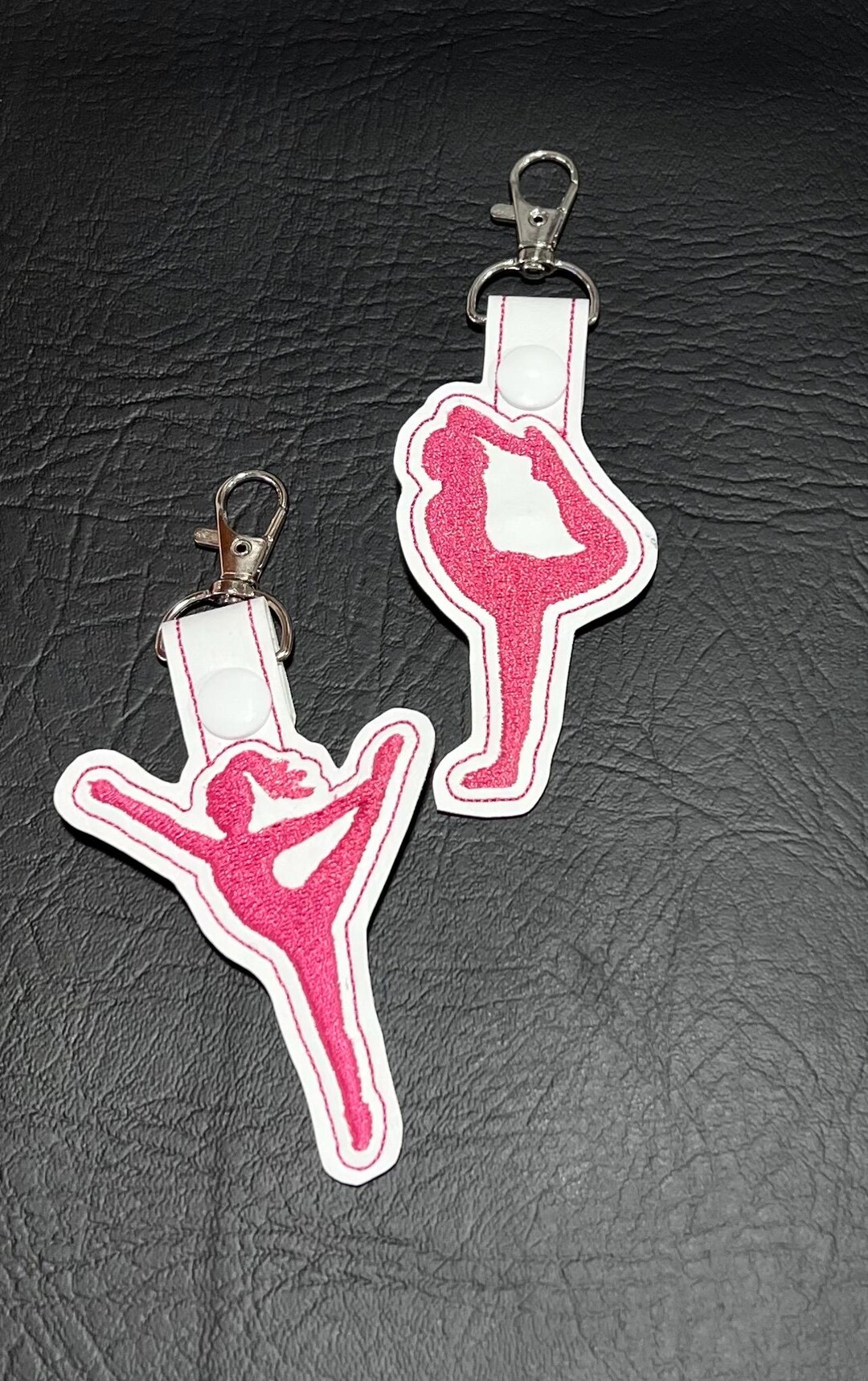 Embroidered Gymnastics/ Cheerleading Key Fob, Gymnast Key Chain, Gym ...