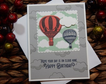 Hot air balloon card | Etsy
