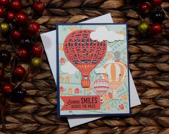 Hot air balloon card | Etsy