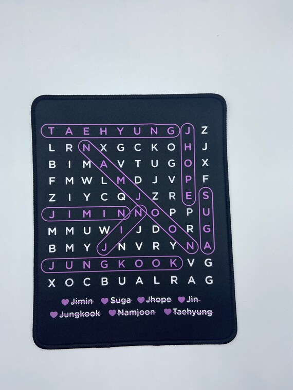 BTS Word Search Mousepad | Etsy