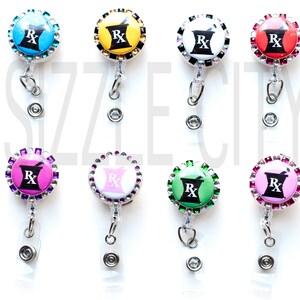 Pharmacist/rx/rph Rhinestone Retractable Badge Reel - Etsy
