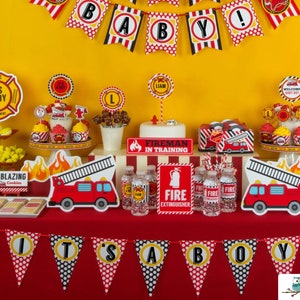 Fire Engine BABY Shower Party Printable Package & Invitation, Fire ...