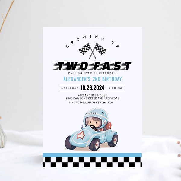 Race Car Invitations - Etsy