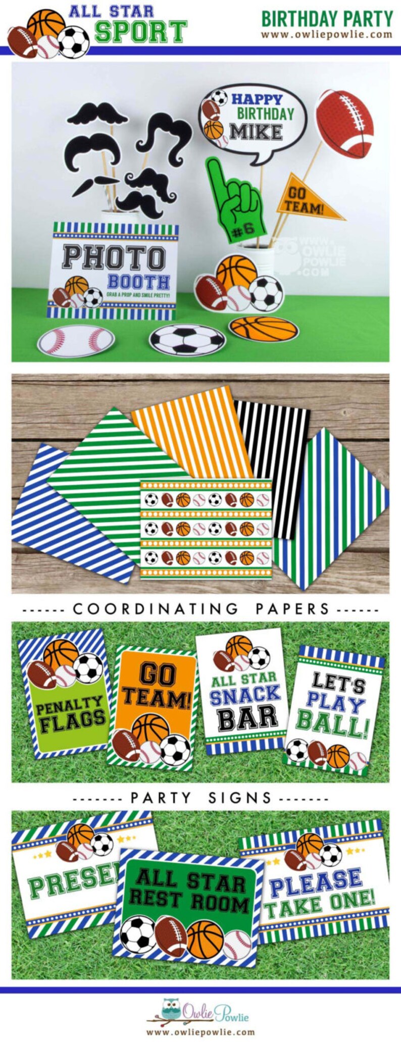 All Star Sports BIRTHDAY Party Printable Package & Invitation - Etsy