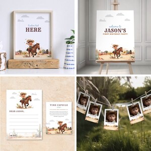 Editable Cowboy My First Rodeo Bundle, Cowboy Western Birthday ...