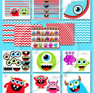 Monster BIRTHDAY Party Printable Package & Invitation, Monster Bash 1st ...
