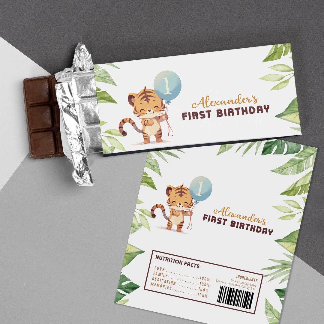 Editable Little Tiger Candy Bar Wrapper Chocolate Bar Wrappers Cowboy ...