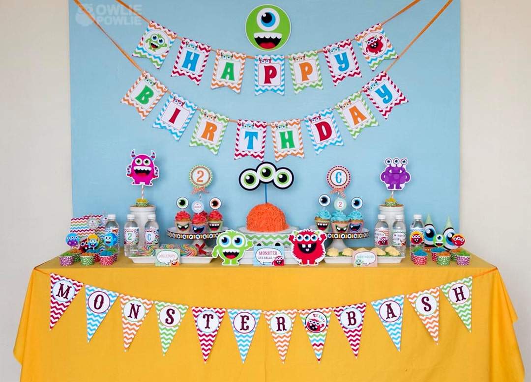 Monster BIRTHDAY Party Printable Package & Invitation, Monster Bash 1st ...