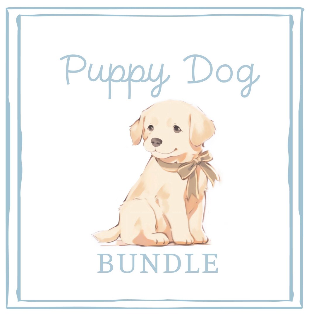 Editable Watercolor Puppy Bundle, Puppy Pawty Birthday Decorations ...