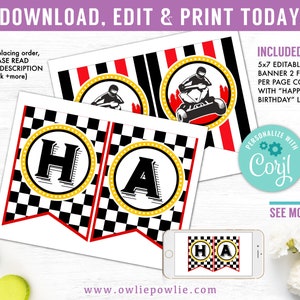 Quad Birthday Banner, EDITABLE Printable, 4 Wheeler Birthday Party, Atv ...