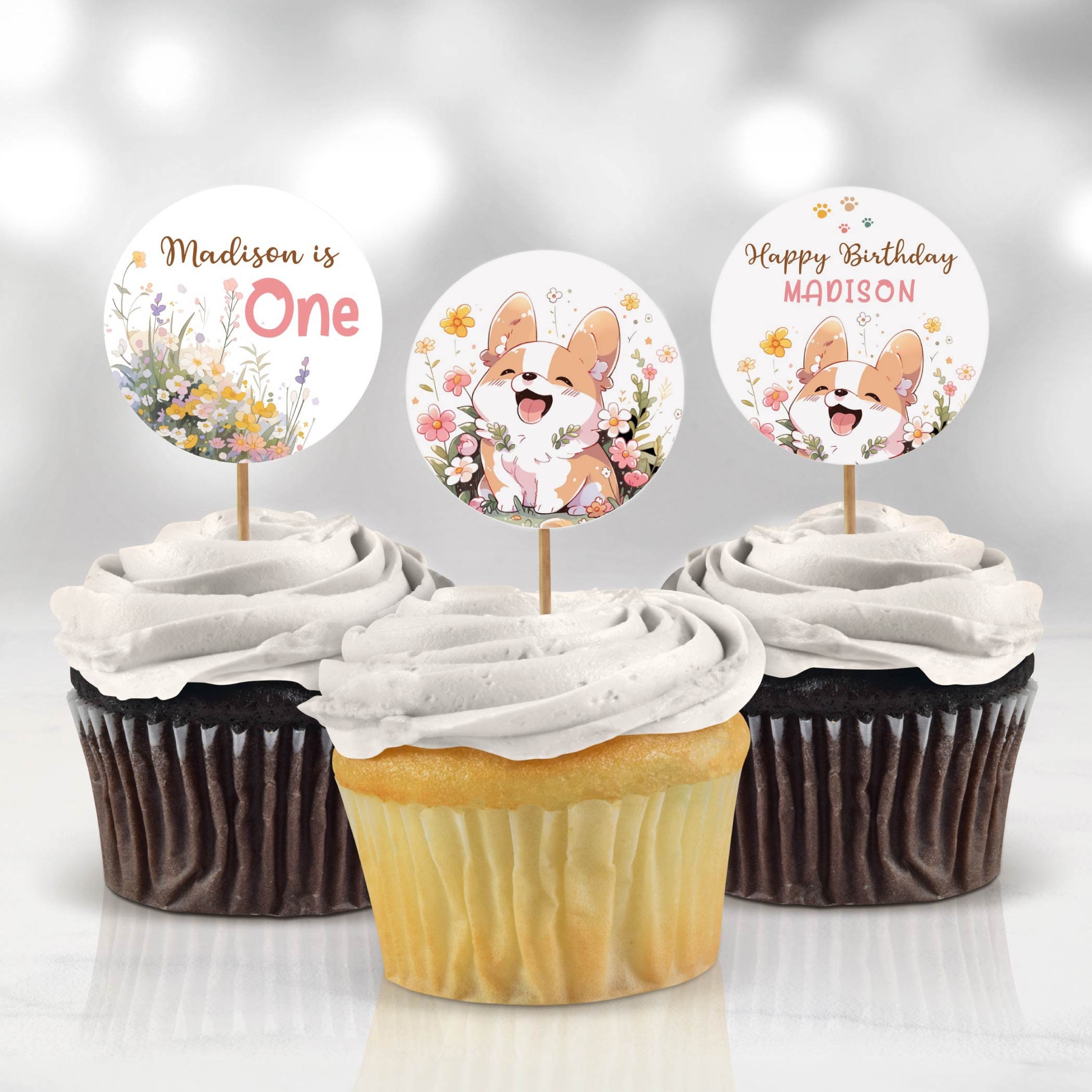 Corgi Puppy Welcome Sign Template, 1st Birthday Editable Digital ...