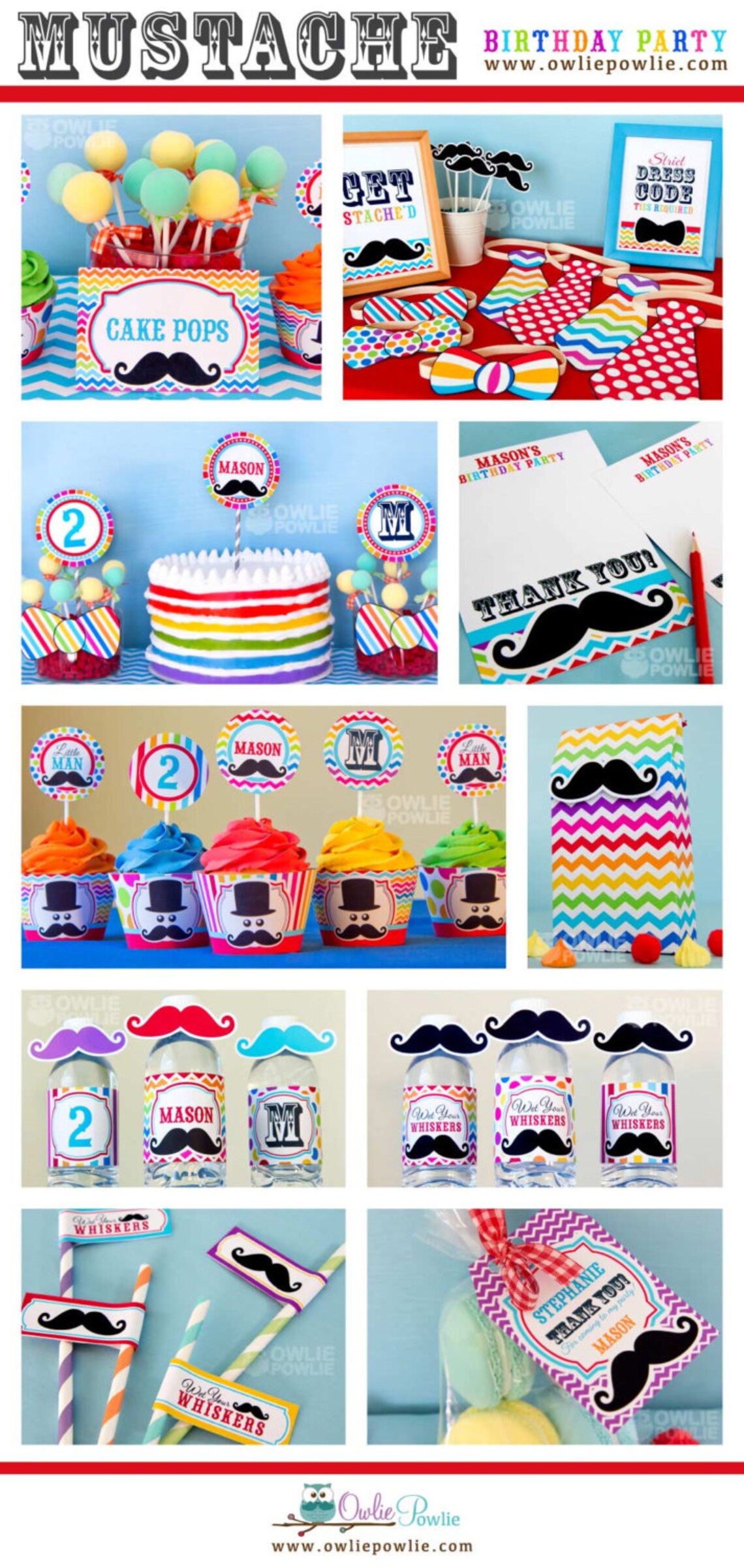 Mustache BIRTHDAY Party Printable Package & Invitation | Etsy