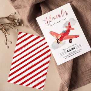 Airplane Birthday Invitation Template, Modern Plane Invitation ...