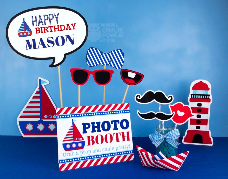 Nautical BIRTHDAY Party Printable Package & Invitation All - Etsy
