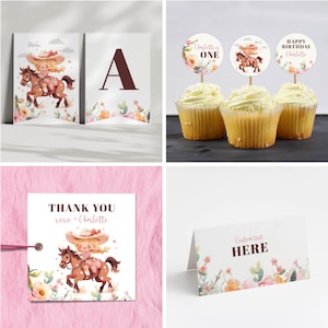 Editable Cowgirl Favor Tag, Girl My First Rodeo Birthday, Western ...