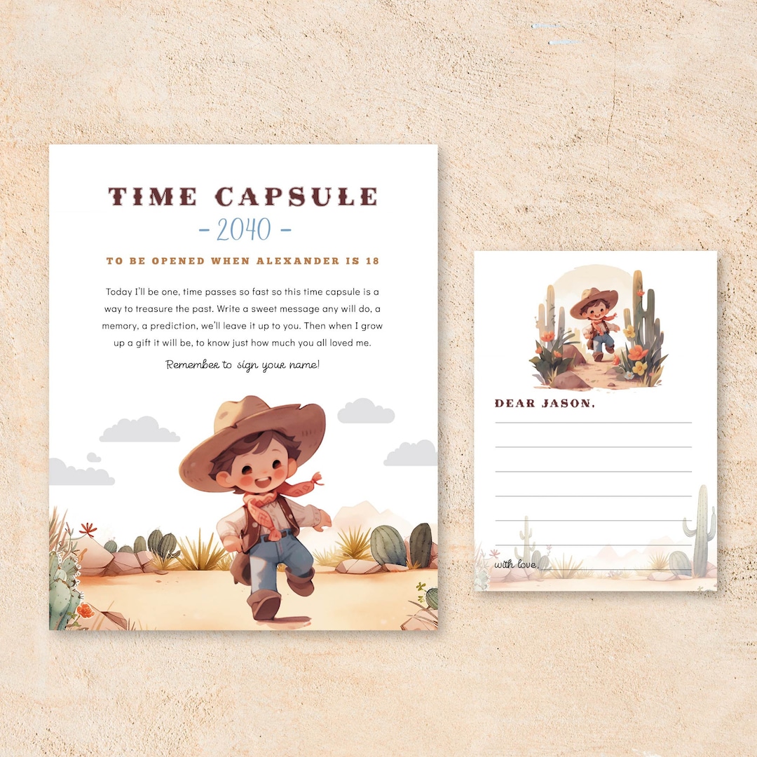Editable Cowboy My First Rodeo Birthday Time Capsule, Cowboy Western ...