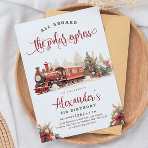 Editable Polar Express Train Invitation Template, , Movie Night North ...