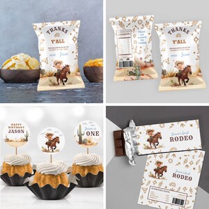 Editable Cowboy My First Rodeo Bundle, Cowboy Western Birthday ...