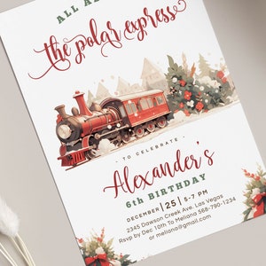 Editable Polar Express Train Invitation Template, , Movie Night North ...