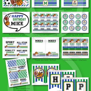 All Star Sports BIRTHDAY Party Printable Package & Invitation, All Star ...