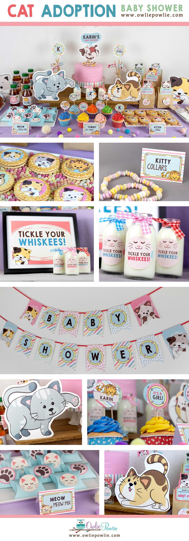 Cat Adoption BIRTHDAY Party, EDITABLE Printable Package & Invitation ...