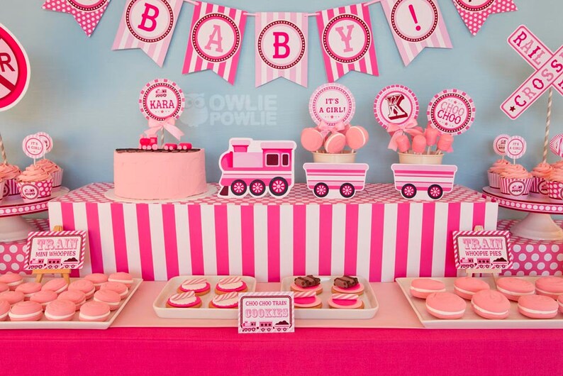 Pink Train BABY Shower Party Printable Package & Invitation, Train ...