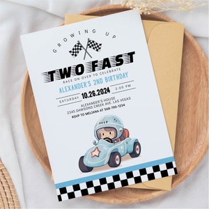 Blue Race Car Invitation,editable Birthday Party Invitations Race Car ...