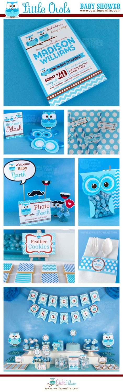 Blue Owl BABY Shower Party Printable Package & Invitation | Etsy