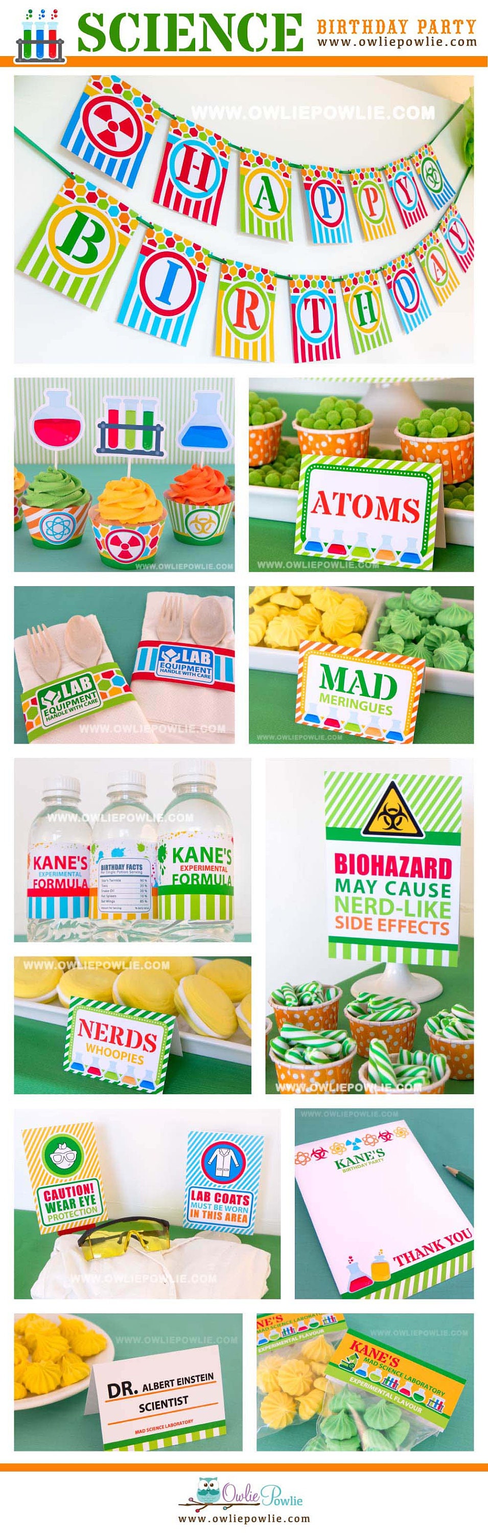 Science BIRTHDAY Party Printable Package & Invitation, Scientist ...