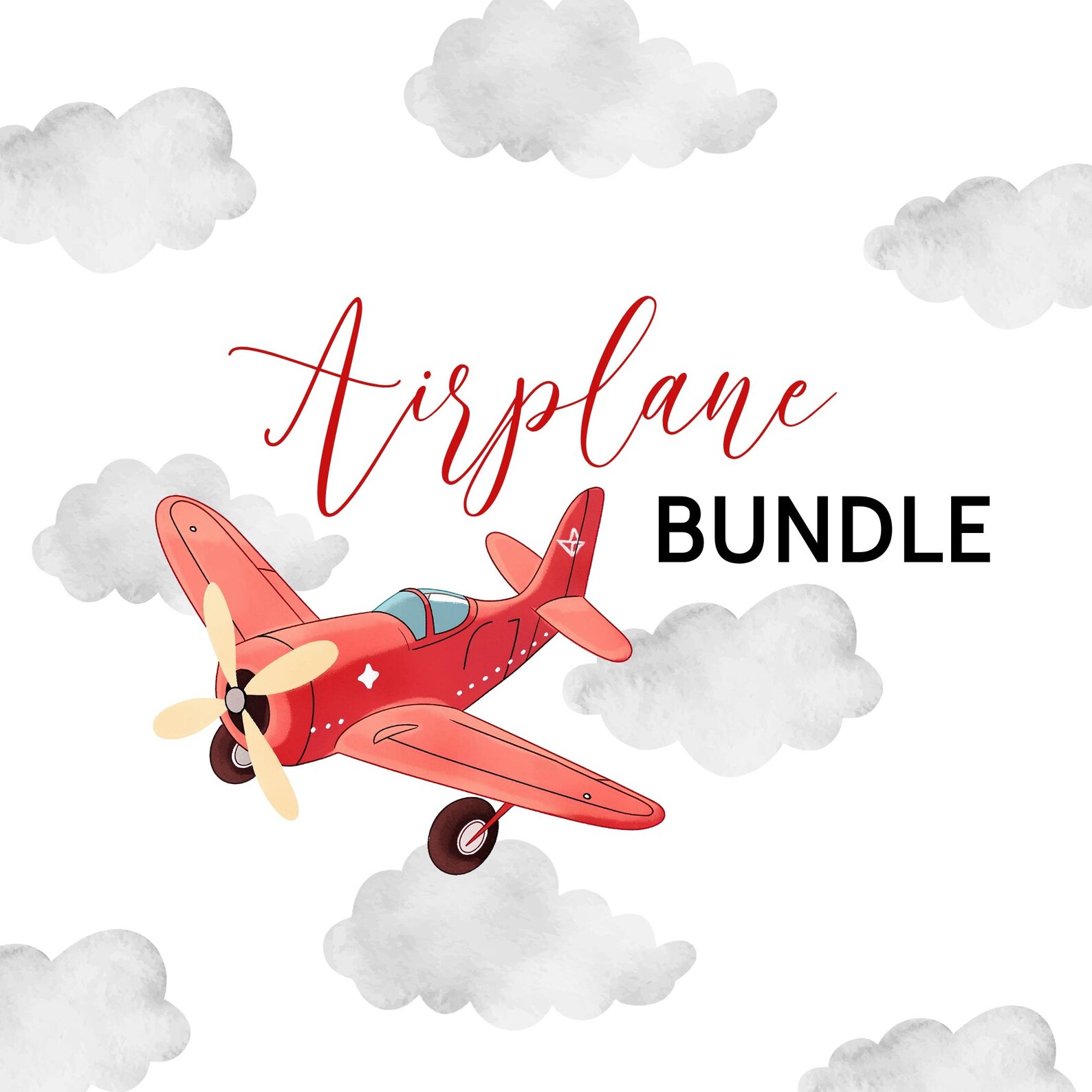 Editable Airplane Bundle, Modern Airplane Birthday Decorations, P up ...