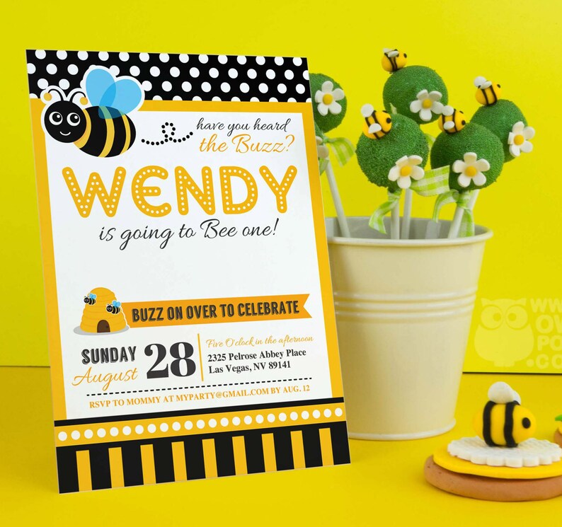 Bumble Bee BIRTHDAY Party Printable Package & Invitation - Etsy