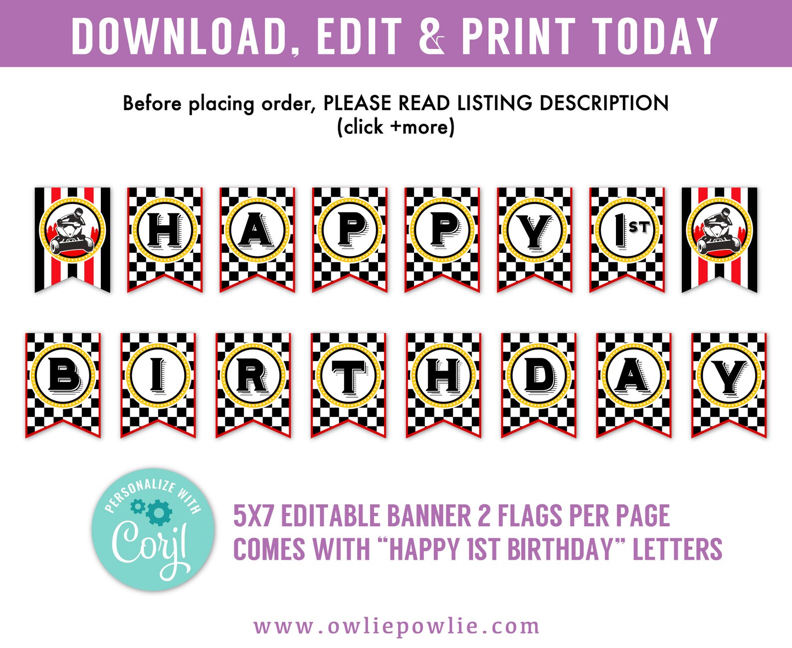 Quad Birthday Banner, EDITABLE Printable, 4 Wheeler Birthday Party, Atv ...